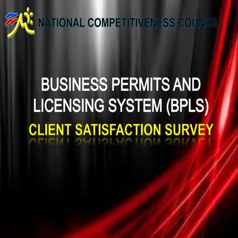 Business Permits and Licensing System (BPLS) Client Satisfaction Survey ...