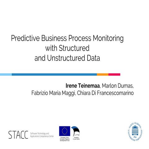 Predictive Business Process Monitoring with Structured and Unstructured Data | PPT