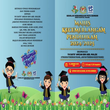 BUKU PROGRAM MAJLIS KECEMERLANGAN PENDIDIKAN SK PAYA BUNGOR 2024/2025 | PDF