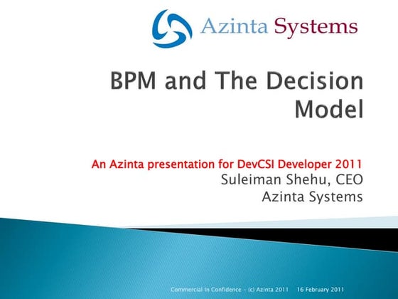 Decision Model And Notation Basics Ppt