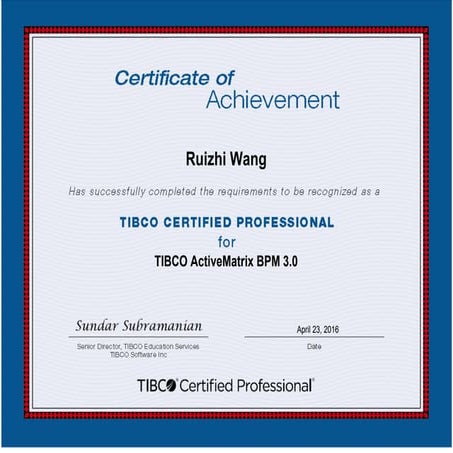 TIBCO ACTIVEMATRIX BPM 3.0 CERTIFICATION | PPT