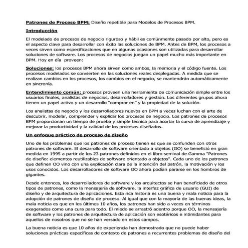 Patrones de Proceso BPM | DOCX