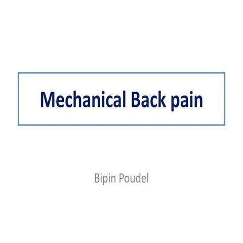 Mechanical back pain | PPTX