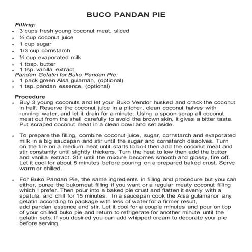 Bpp buco pandan pie | DOCX