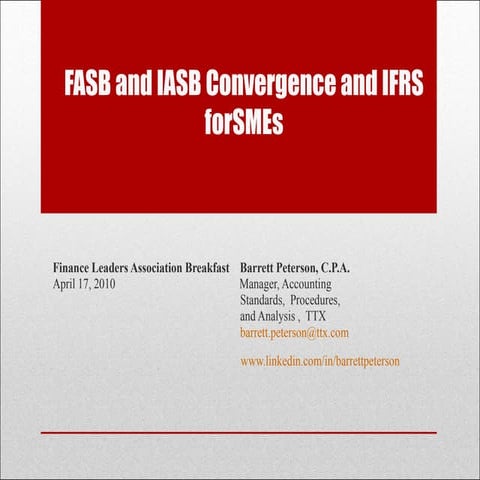 Bp Presentation, Fasb And Iasb Convergence, And Ofrs For Sm Es, Finance ...