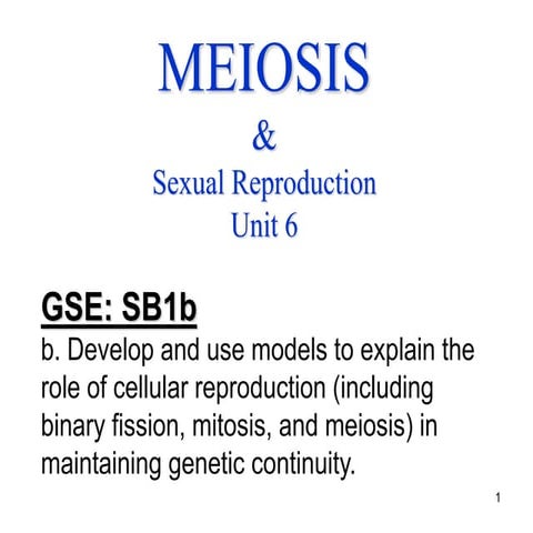Meiosis and Sexual Reproduction | PPT