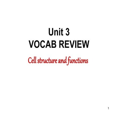 Cell Structure Vocab Review | PPT