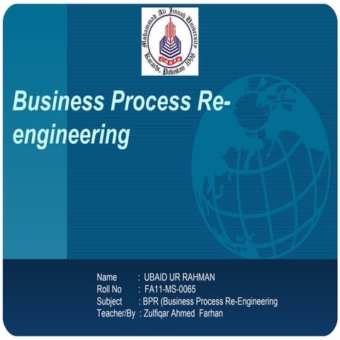 BPR OR Business Process Re-Engineer | PPT