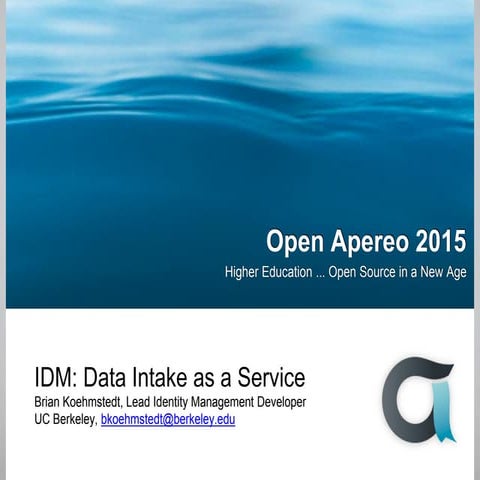 Identity Management: Data Intake as a Service | PPT