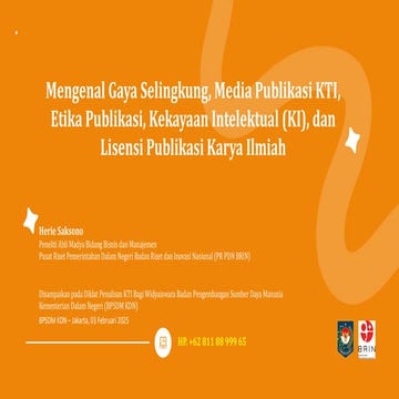 BPSDM KDN 2025 - Materi I - Gaya Selingkung, Media Publikasi KTI, EPI, KI, & Lisensi - KCA 02 ...