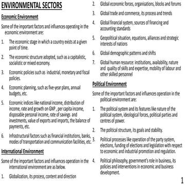 Business Studies Environmental Sectors | PPT