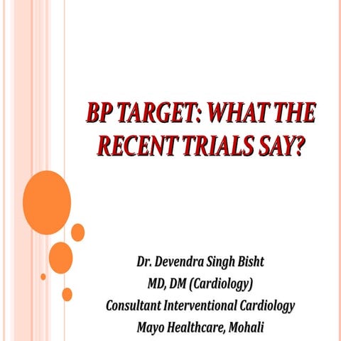 Bp target what the recent trials say | PPT | Heart and Cardiovascular ...