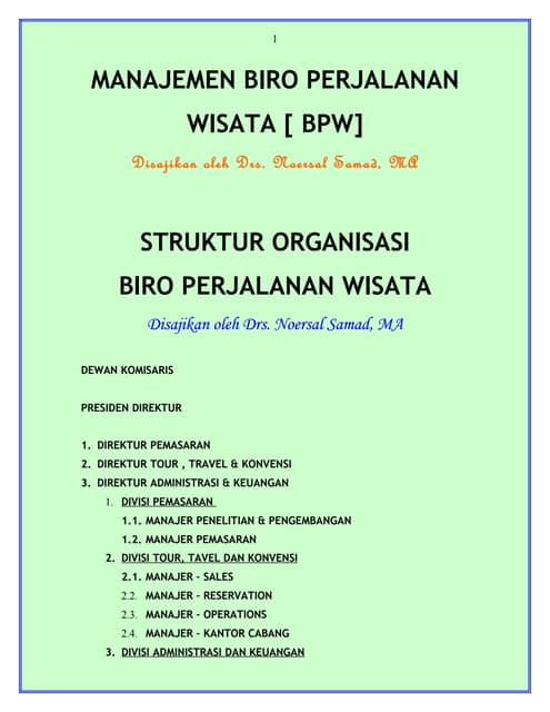 BIRO PERJALANAN WISATA (BPW) | DOC
