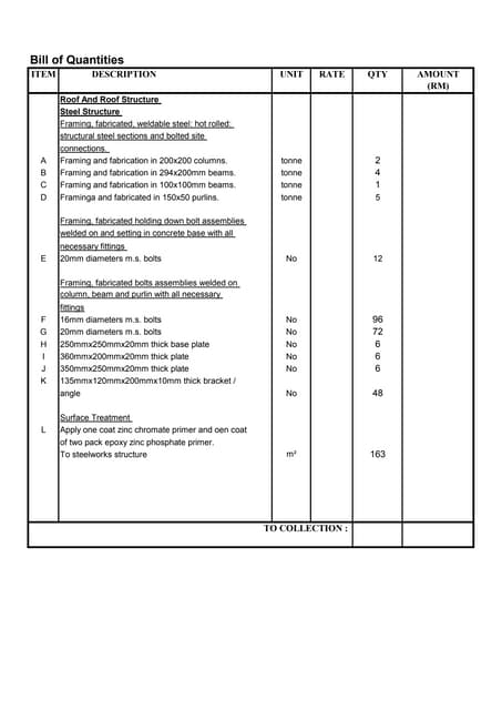 Bill of Quantities ( Door and Window ) | DOCX