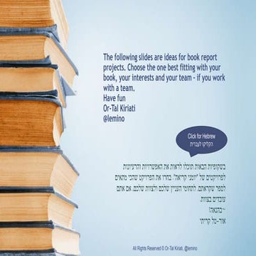 Book Report Projects | PPT