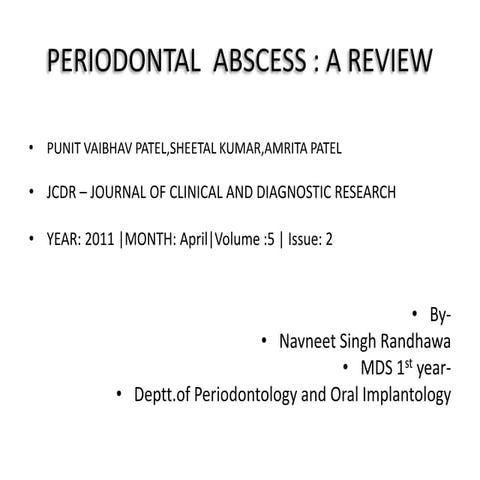 Periodontal abscess : A Review | PPT