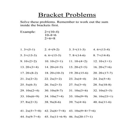 Bracket maths | PDF