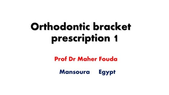 Orthodontic bracket Prescription chart | PDF