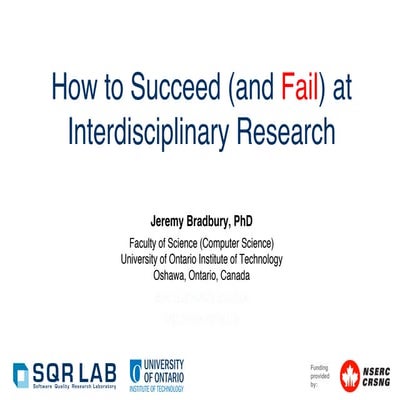 How to Succeed (and Fail) at Interdisciplinary Research | PPT