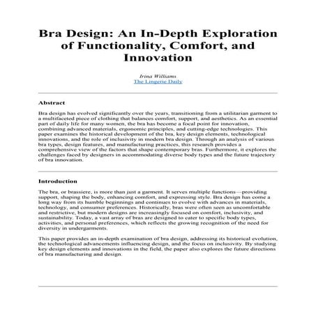 Bra Design: An In-Depth Exploration of Functionality, Comfort, and ...