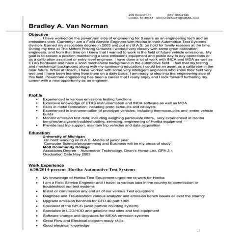 Brad van norman resume | DOC