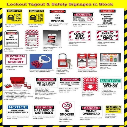 Brady loto and facility signages in stock ! | PDF
