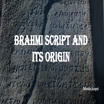 Brahmi Script And Its Mysterious Origin 1 Pptx