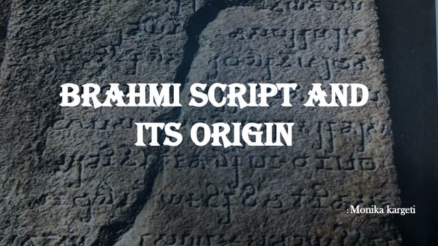 Brahmi Script And Its Mysterious Origin 1 Pptx