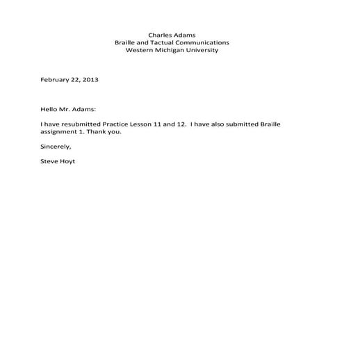 Braille assignments | DOCX