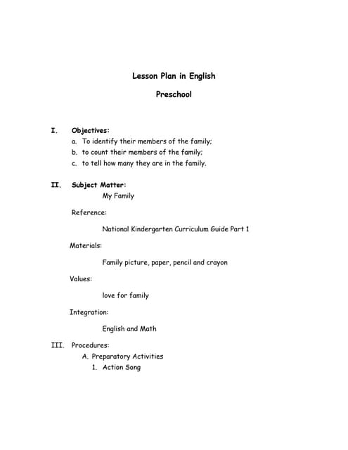 5 e's Detailed lesson plan for kindergarden | DOCX | Christianity ...