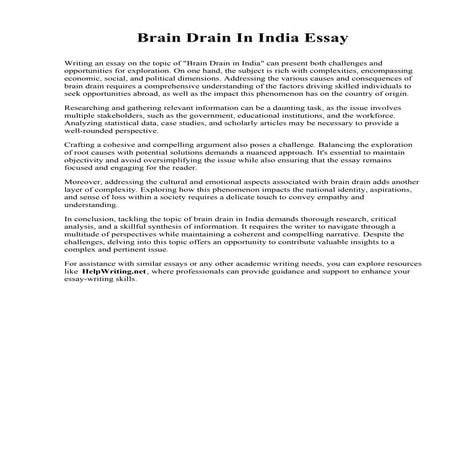 Brain Drain In India Essay.pdf
