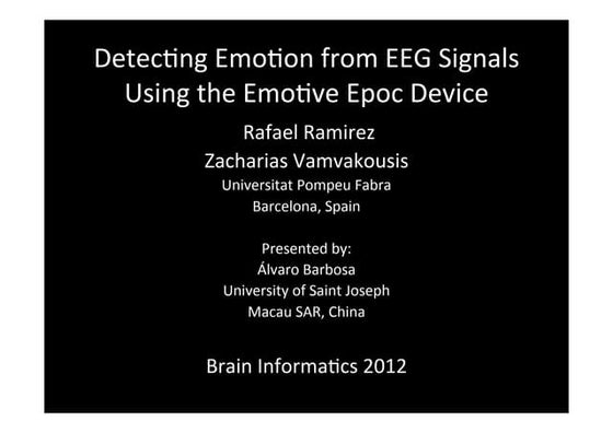 EEG(Electroencephalography) EMOTION ANALYSIS.pptx | Brain and Nervous ...