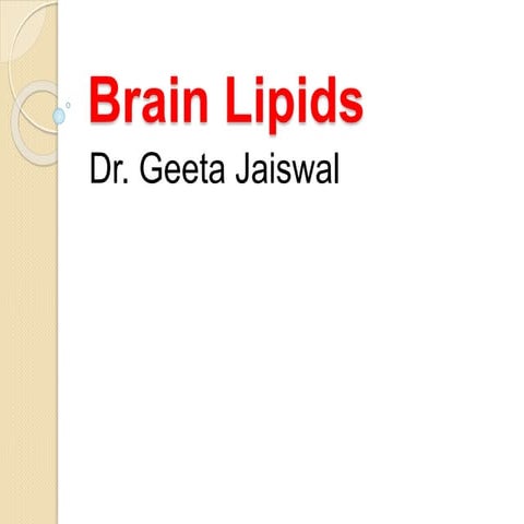 Brain lipids - g j | PPTX
