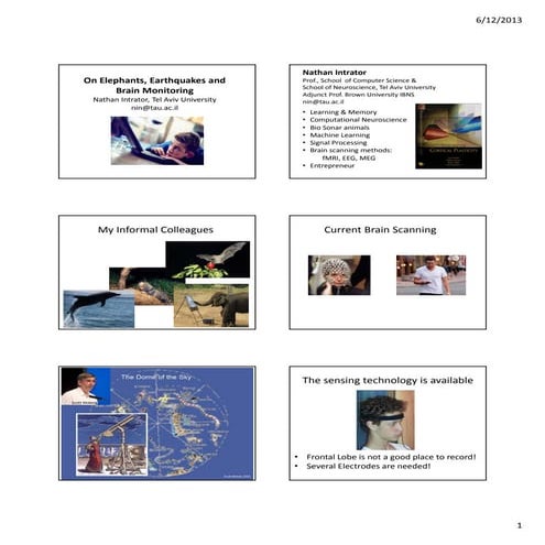 Prof Nathan Intrator, Tel Aviv University - Old Brain Monitoring | PDF