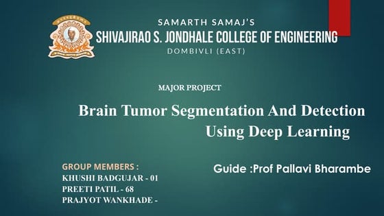 brain tumor detection along with explainable AI features | PPT