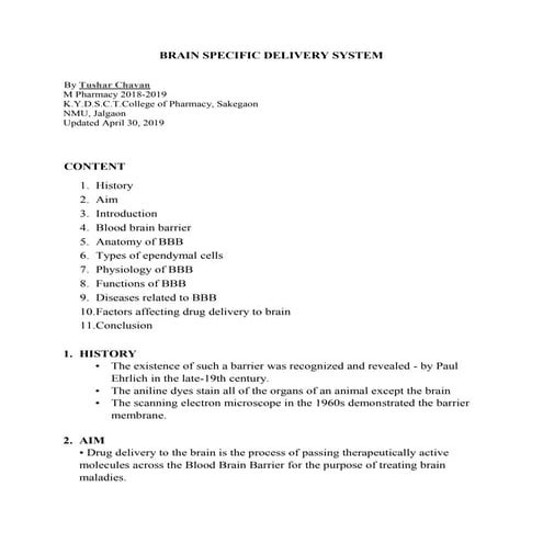 Brain specific delivery system | PDF