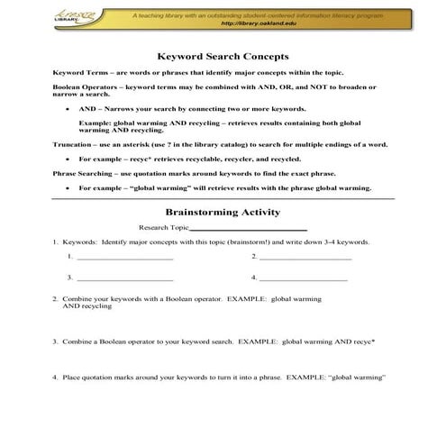 Writing 160 Brainstorming Activity | PDF