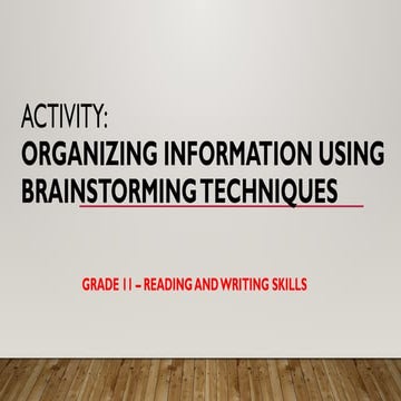 Brainstorming_Activity_Grade11 students SHS | PPTX