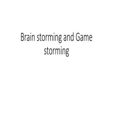 Brain storming and Game storming IN ui ux | PPTX