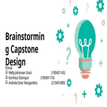 Brainstorming Design dalam penentuan spesifikasi mesin | PPT
