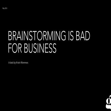 Brainstorming is bad. Let's replace it. | PDF