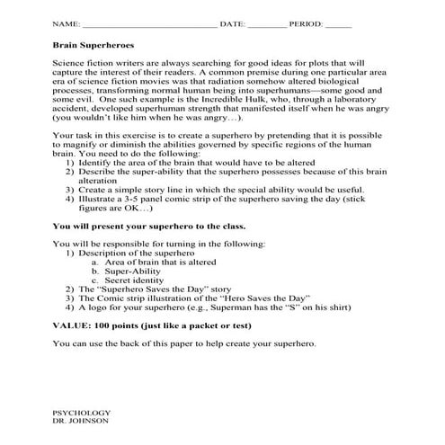 Brain superheroes | DOCX