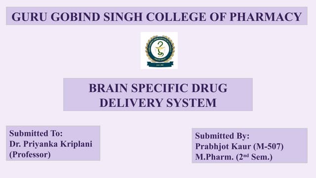 Brain Specific drug delivery | PPTX