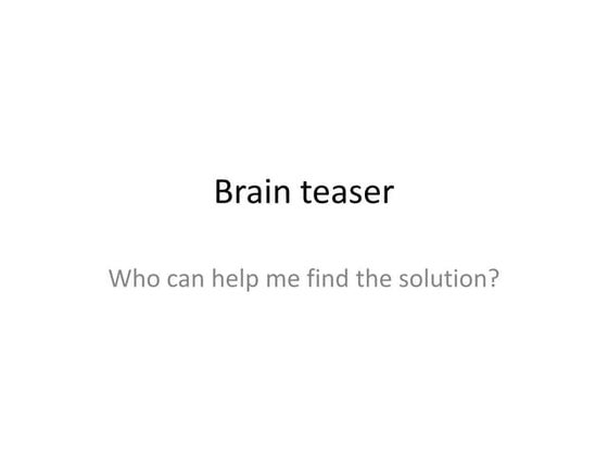 Brain Teaser - Timepiece? | PDF