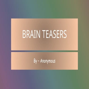 Kids' Riddles: Fun Brain Teasers for Children | DOCX