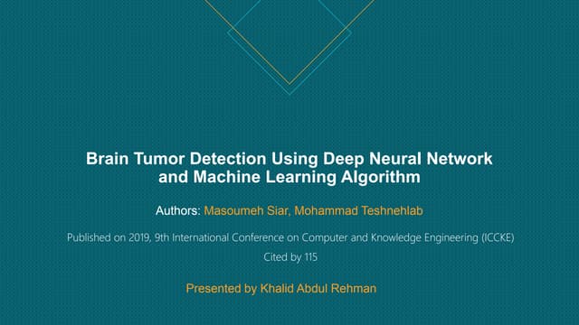 Brain Tumor Detection Using Deep Neural Network Pptx