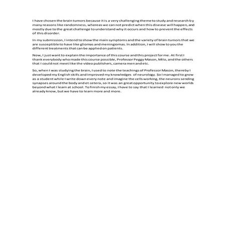 Brain tumors by Cícero Machry, essay | PDF