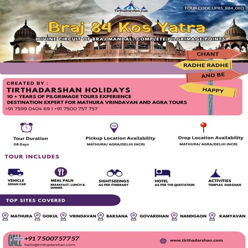 kartik maas braj 84 kos yatra 2025 itinerary | PDF