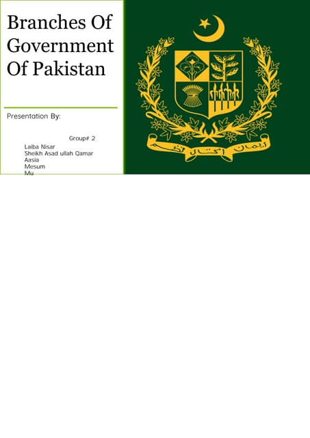 Structure and Functions of Government in Pakistan | PPTX