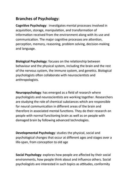 The scope of psychology | PPT